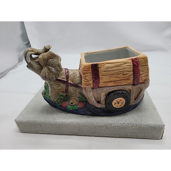 Other | Elephant Cart Planter Made In Japan Vintage 7 Length 45 Tall ...